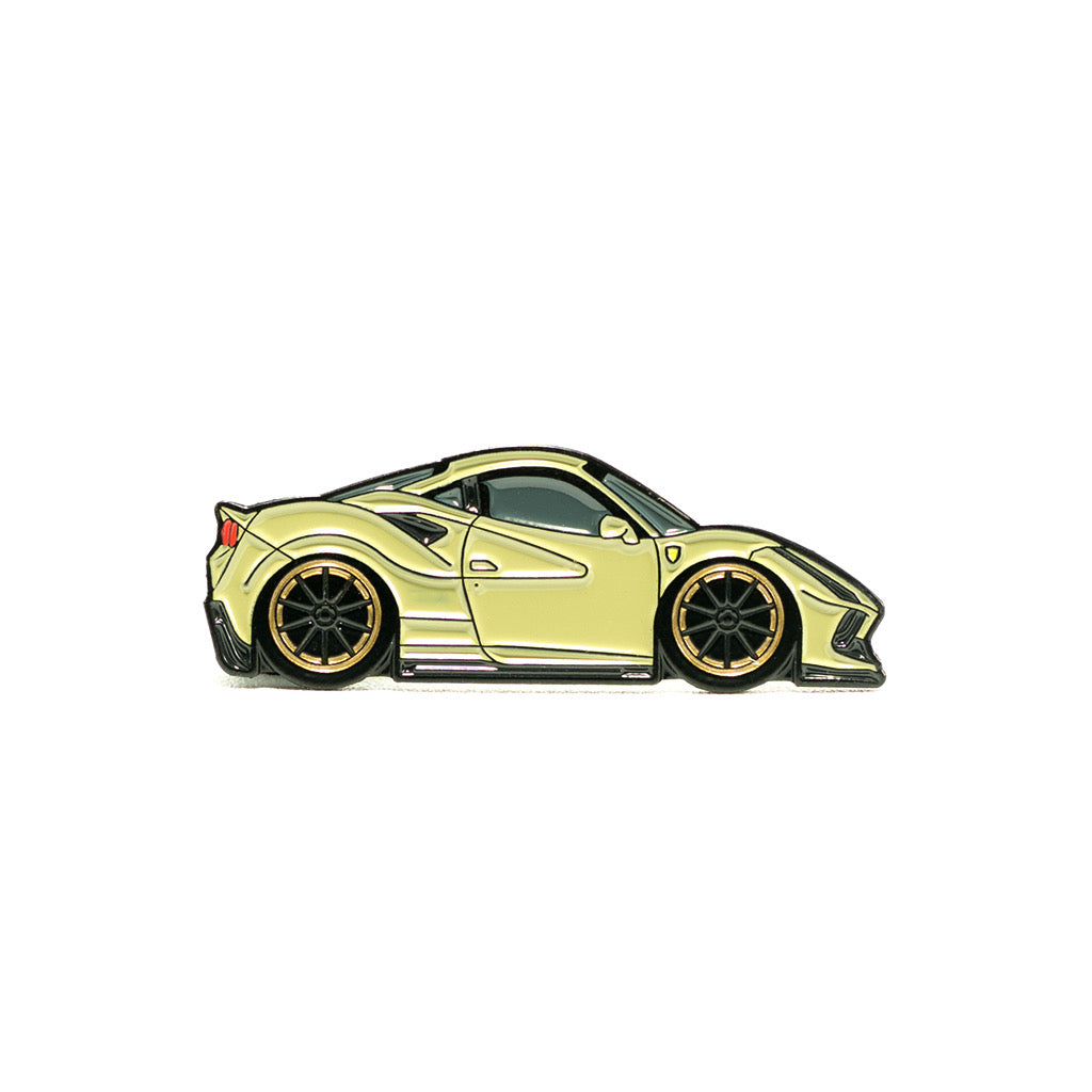Ferrari F8 Tributo Khaki Green Leen Customs Enamel Pin – Wrap Legends