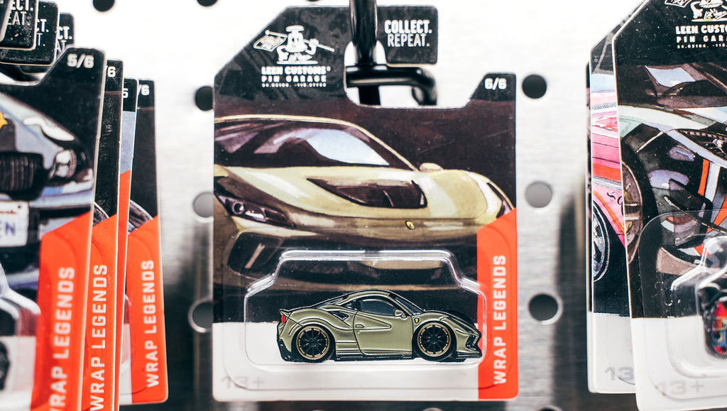Ferrari F8 Tributo Khaki Green Leen Customs Enamel Pin – Wrap Legends